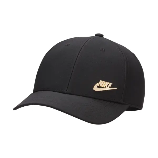 Nike Dri-fit Club Structured Metal Logo Cap - Black