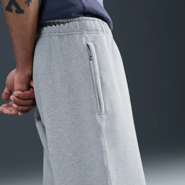 Nike Solo Swoosh Fleece Open-hem Pants - Grey