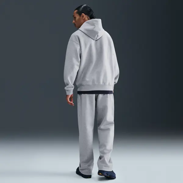 Nike Solo Swoosh Fleece Open-hem Pants - Grey