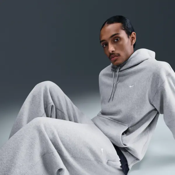Nike Solo Swoosh Fleece Open-hem Pants - Grey
