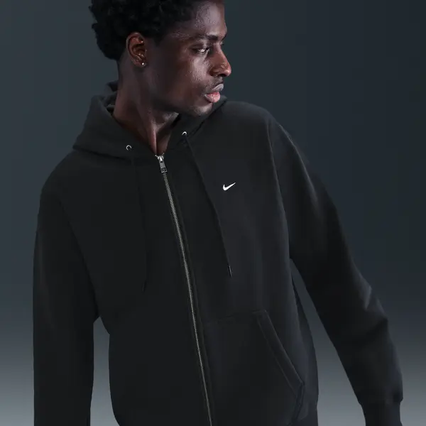 Nike Solo Swoosh Full-zip Fleece Hoodie - Black