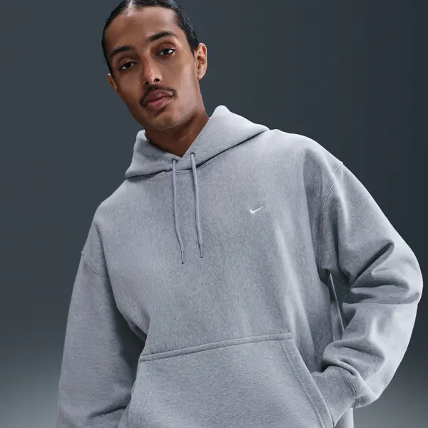 Nike Solo Swoosh Pullover Hoodie - Grey