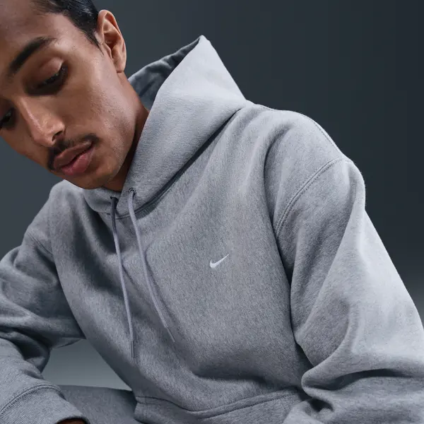 Nike Solo Swoosh Pullover Hoodie - Grey