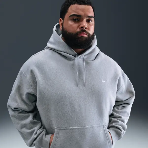 Nike Solo Swoosh Pullover Hoodie - Grey