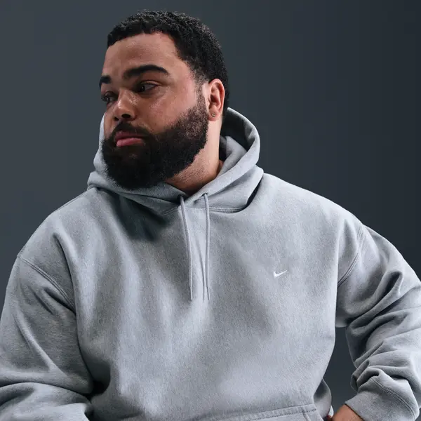 Nike Solo Swoosh Pullover Hoodie - Grey