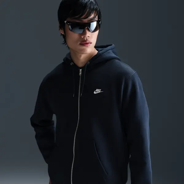 Nike Club Full-zip Fleece Hoodie - Blue