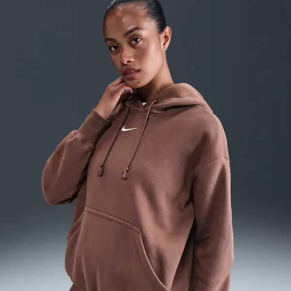 Nike Sportswear Phoenix Fleece Oversized Pullover Hoodie - Brown
