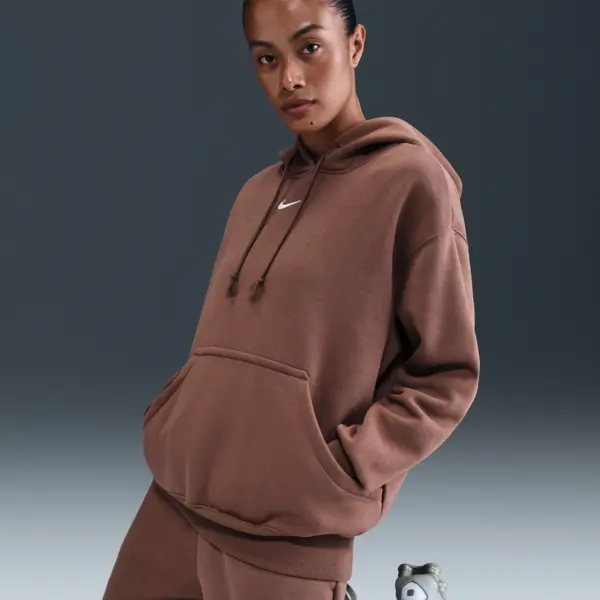 Nike Sportswear Phoenix Fleece Oversized Pullover Hoodie - Brown
