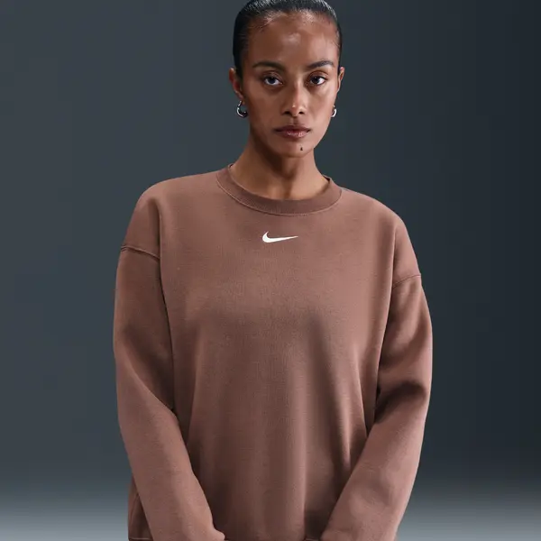 Nike Sportswear Phoenix Fleece Oversized Crew-neck Sweatshirt - Brown