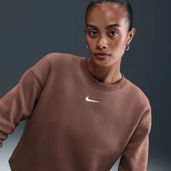 Nike Sportswear Phoenix Fleece Oversized Crew-neck Sweatshirt - Brown