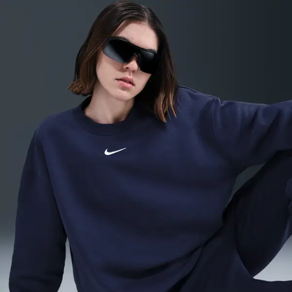 Nike Sportswear Phoenix Fleece Oversized Crew-neck Sweatshirt - Blue
