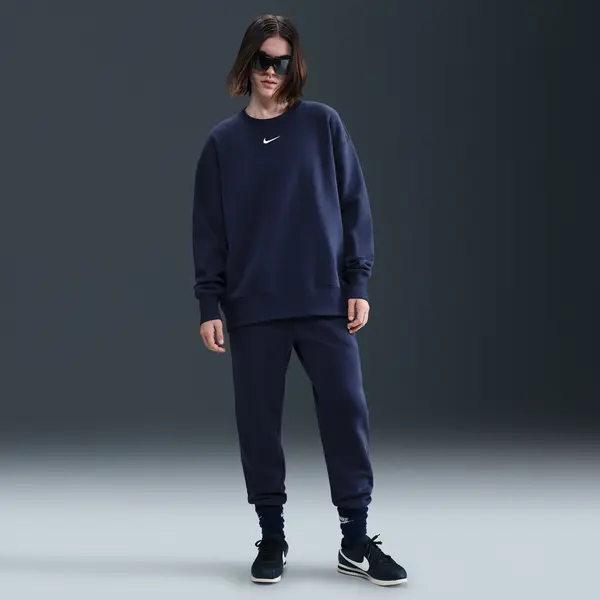 Nike Sportswear Phoenix Fleece Oversized Crew-neck Sweatshirt - Blue