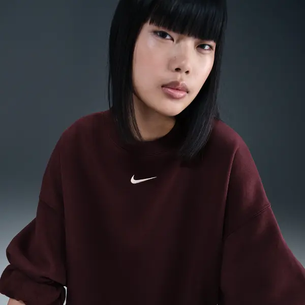 Nike Sportswear Phoenix Fleece Over-oversized Crew-neck Sweatshirt - Red