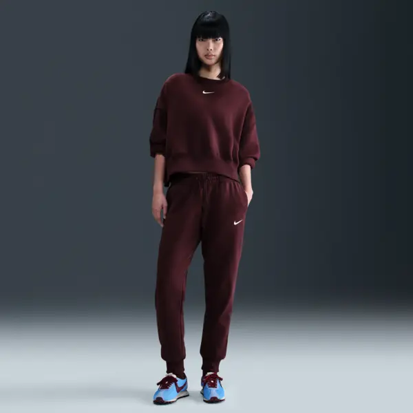 Nike Sportswear Phoenix Fleece Over-oversized Crew-neck Sweatshirt - Red