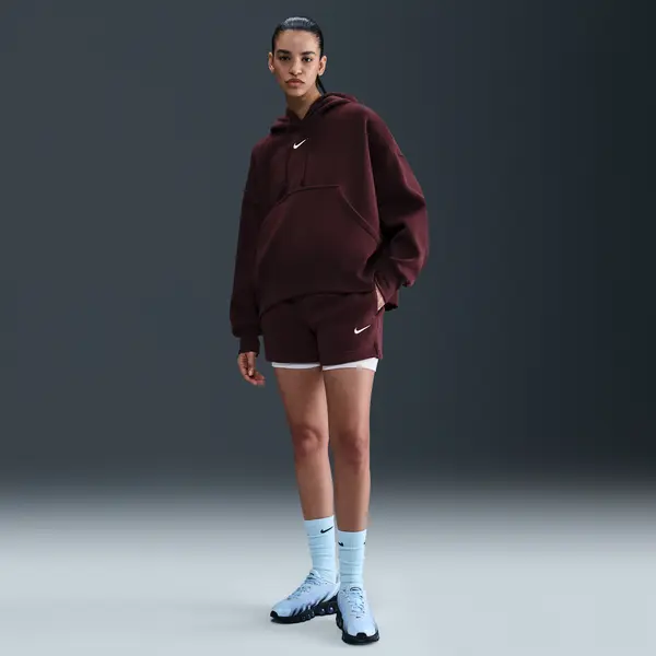 Nike Sportswear Phoenix Fleece Mid-rise 4" Shorts - Red