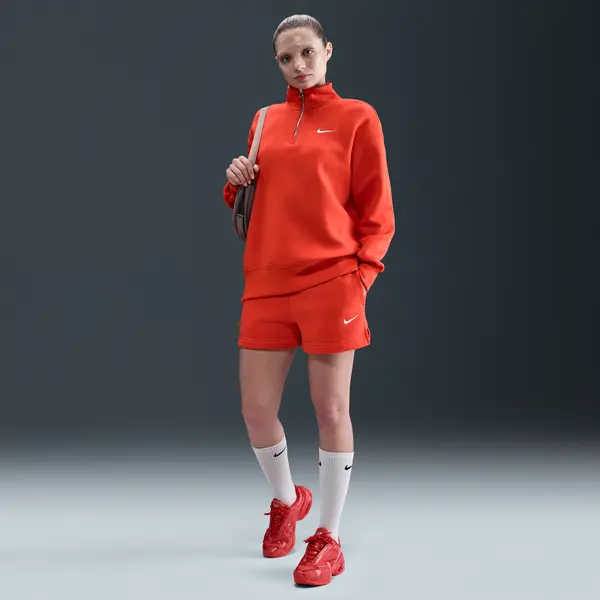 Nike Sportswear Phoenix Fleece Mid-rise 4" Shorts - Red