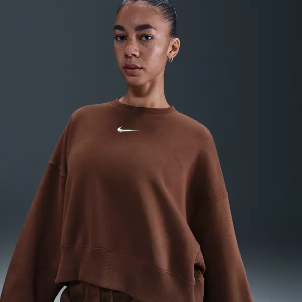 Nike Sportswear Phoenix Fleece Over-oversized Crew-neck Sweatshirt - Brown