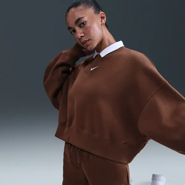 Nike Sportswear Phoenix Fleece Over-oversized Crew-neck Sweatshirt - Brown