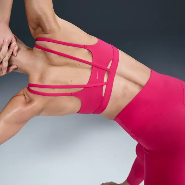 Nike Zenvy Strappy Light-support Padded Sports Bra - Pink