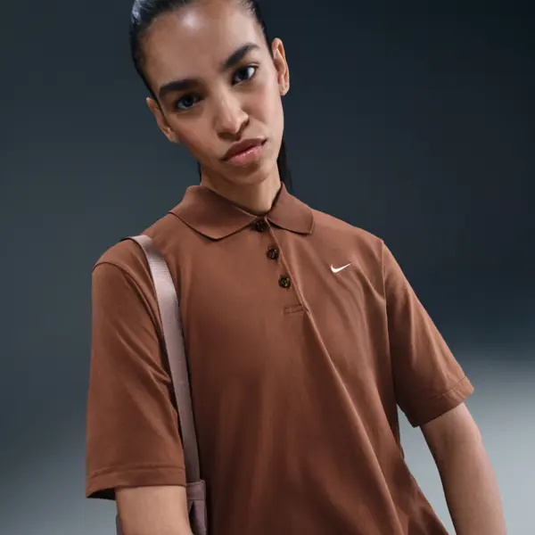 Nike Sportswear Essential Short-Sleeve Polo Dress Brown 48