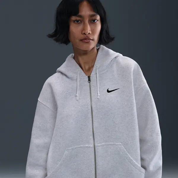 Nike Sportswear Phoenix Fleece Oversized Full-zip Hoodie - Brown