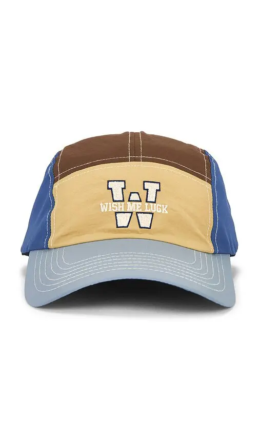 WISH ME LUCK The W Camper Hat - Orange  Blue  & Brown