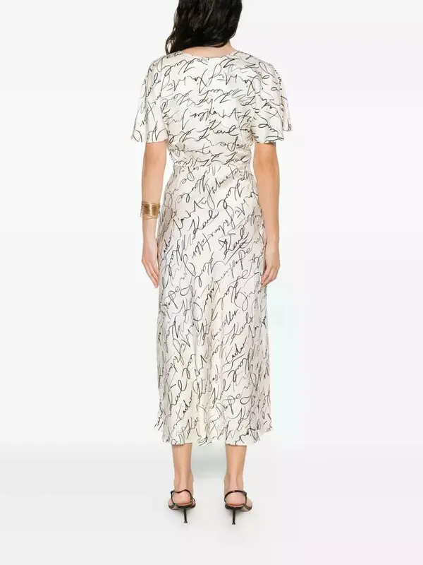 Karl Lagerfeld Scribble-print Midi Dress
