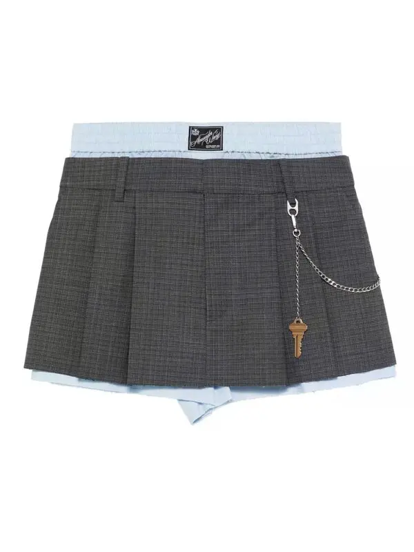 Alexander Wang Pleated Key-chain Shorts - Grey