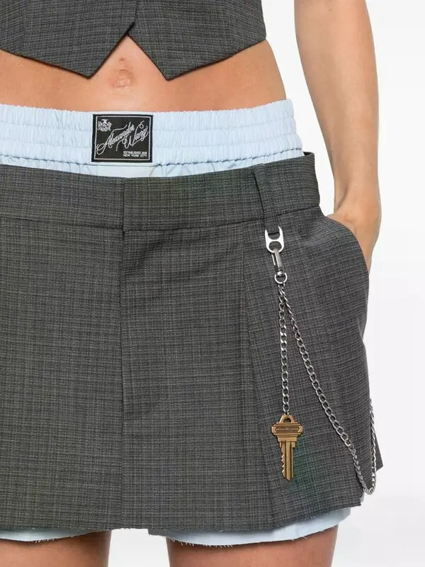 Alexander Wang Pleated Key-chain Shorts - Grey