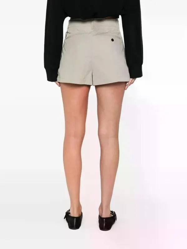 Alexander Wang Pleated Chain-embellished Shorts - Green