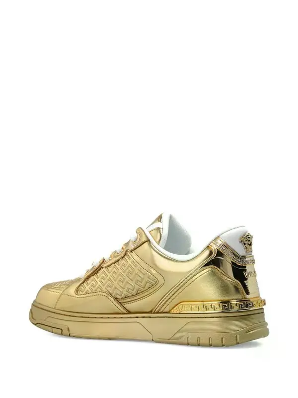 Versace Greca-detail Leather Sneakers