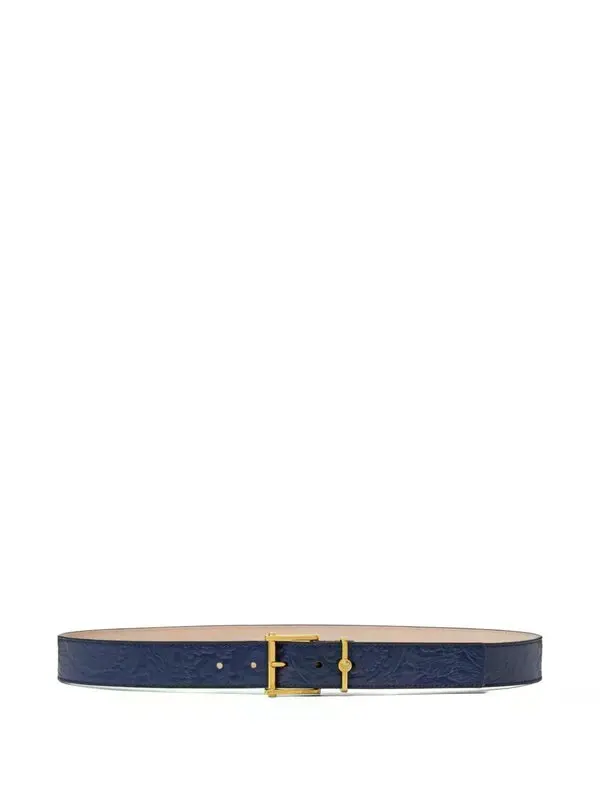 Versace Barocco-embossed Belt - Blue
