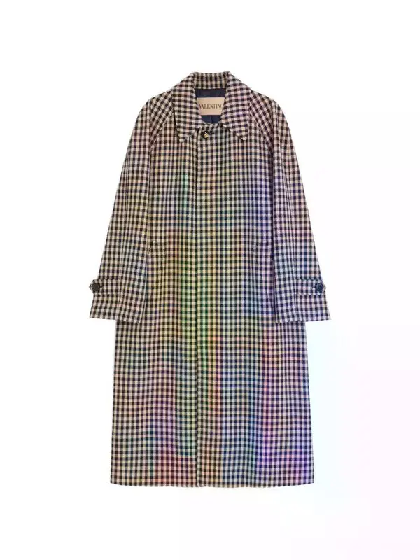 Valentino Garavani Single-breasted Vichy-patterned Coat