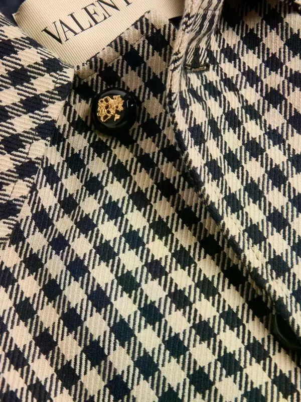 Valentino Garavani Single-breasted Vichy-patterned Coat