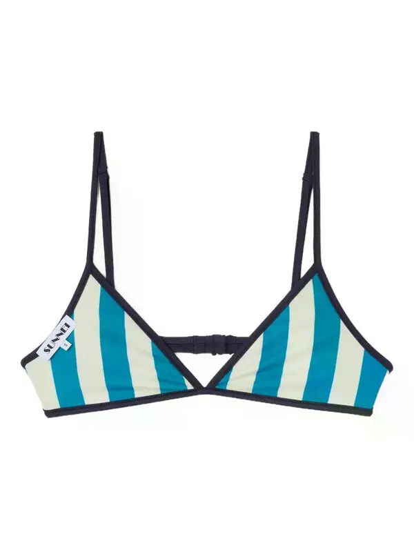 Sunnei Triangle Reversible Bikini Top - Blue