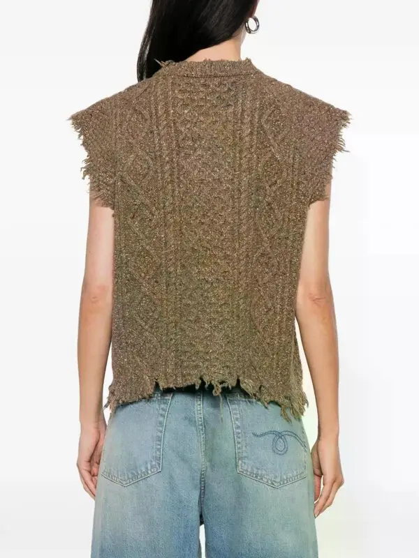 R13 Cable-knit Sleeveless Sweater