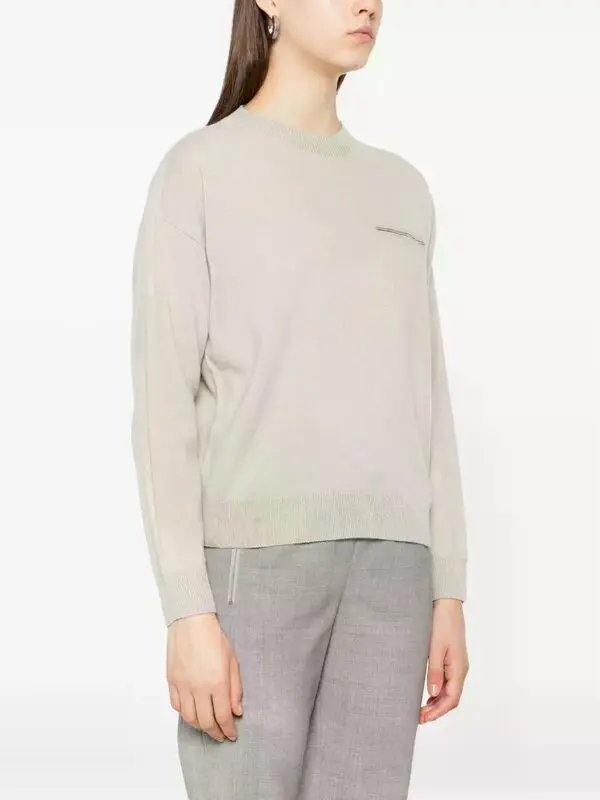 Peserico Embellished Crew Neck Sweater