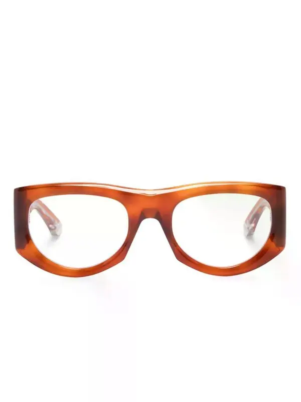 Gucci Rectangle-frame Glasses - Brown