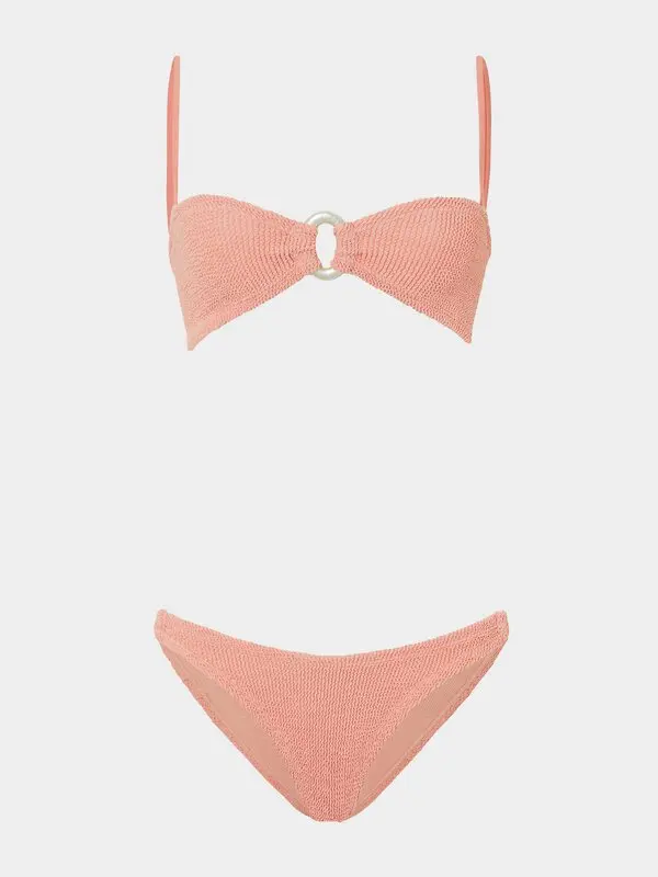 Hunza G Two-piece Pearlescent Hoop Swimsuit - Peach