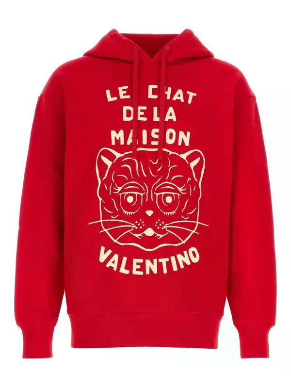 Valentino Garavani Cat-motif Hoodie - Red