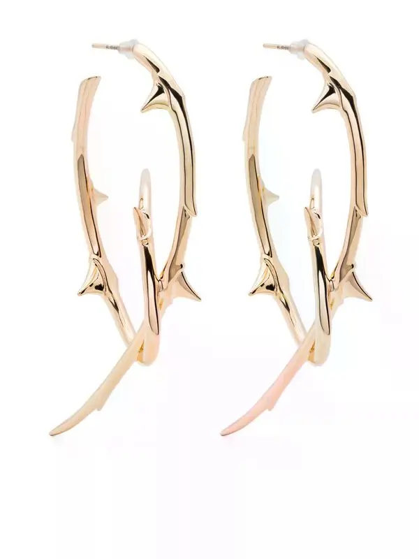 SHAUN LEANE Sterling Silver Rose Thorn Hoop Earrings - Gold