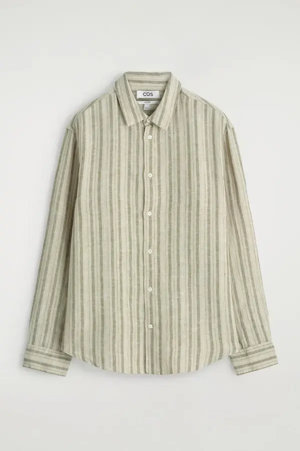 Cos Relaxed Linen Shirt - Beige