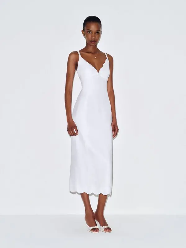 REFORMATION Sara Linen Dress - Ivory