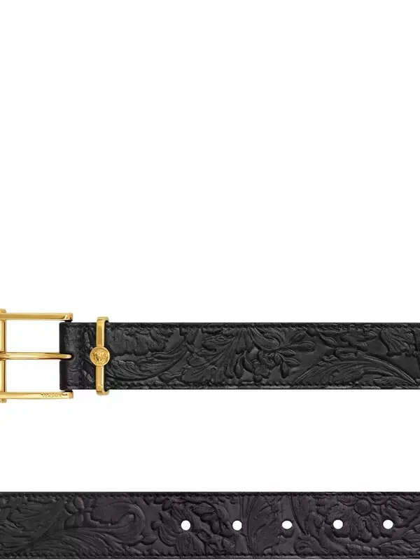 Versace Barocco Embossed Leather Belt