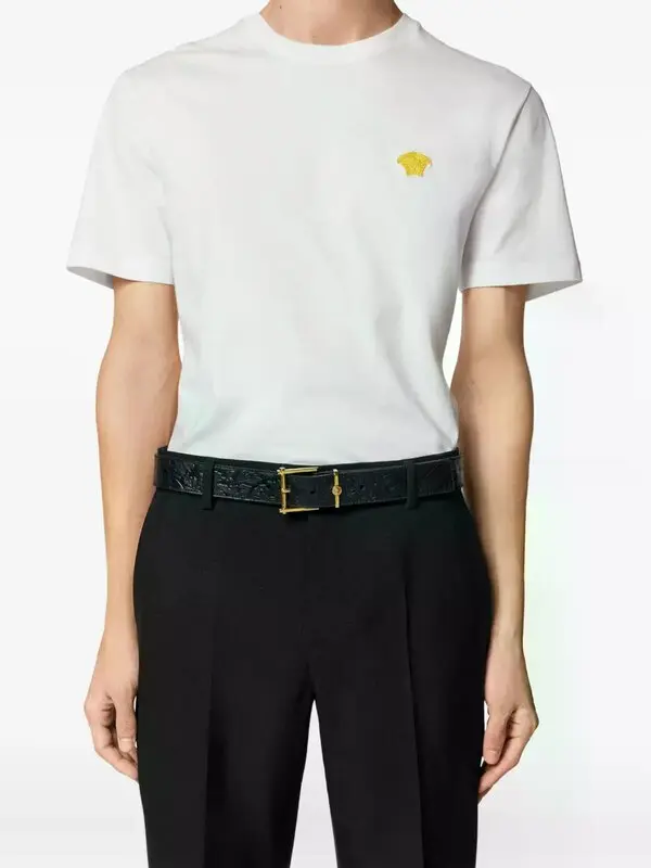 Versace Barocco Embossed Leather Belt