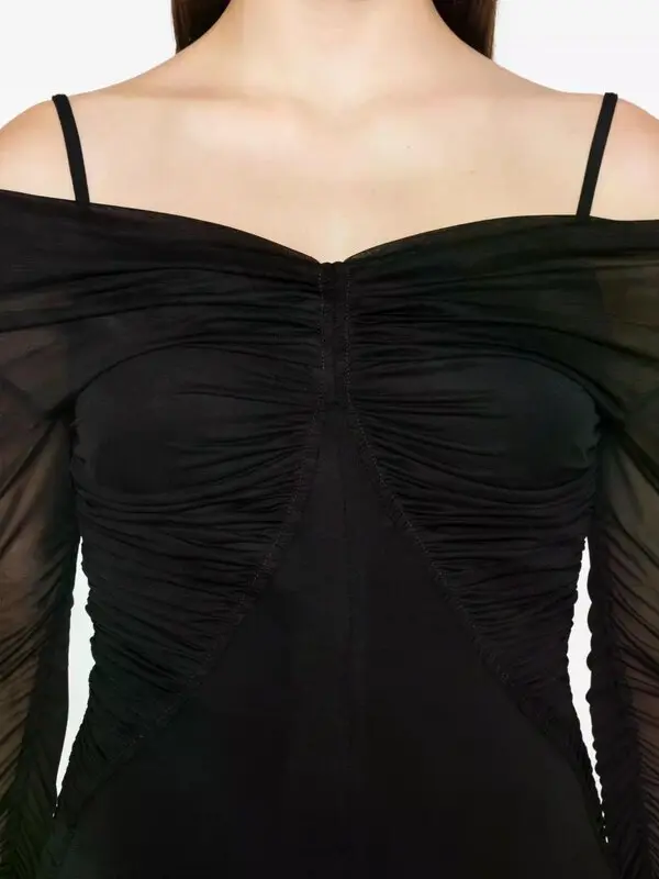 Max Mara Off-shoulder Draped Dress