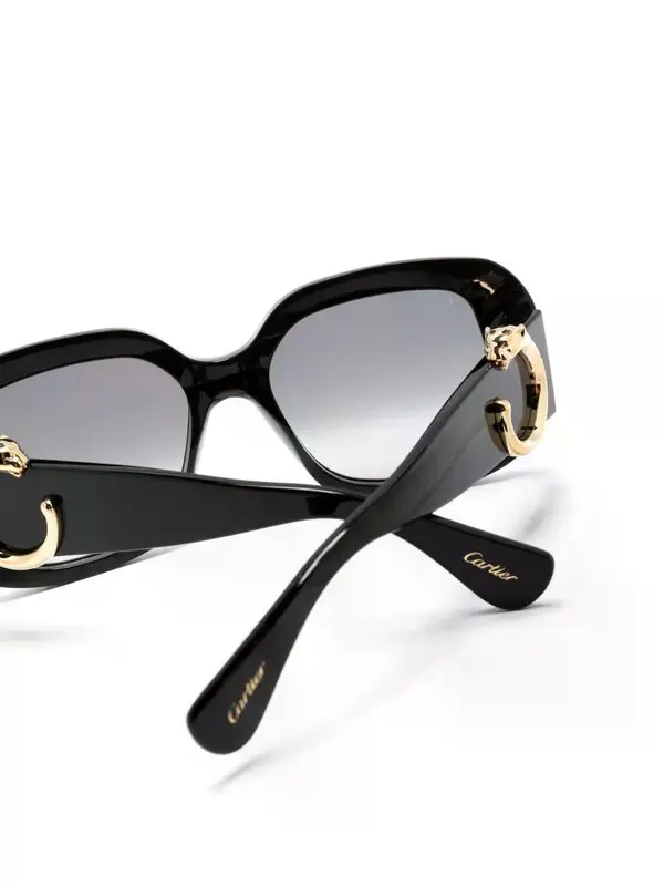 Cartier Panthère Classic Square-frame Sunglasses - Black