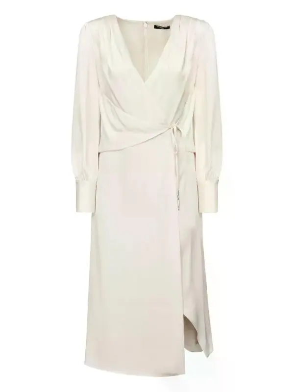 Marciano V-Neck Tie-Front Dress In Neutrals - 34% Off | Editorialist