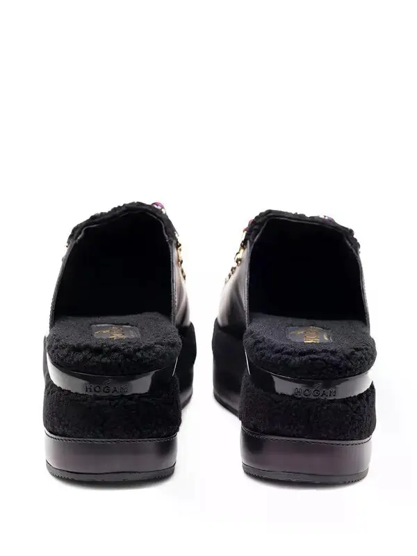 Hogan H466 Platform Mules - Black