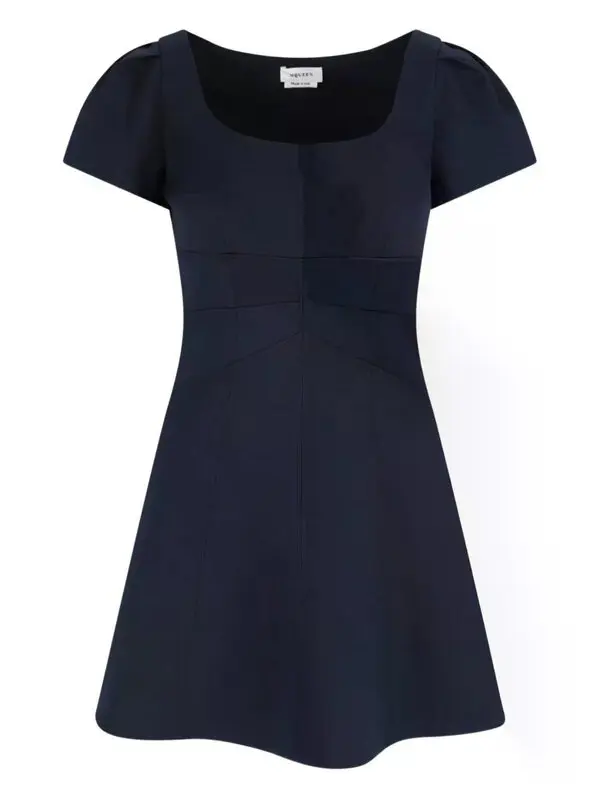 Alexander McQueen Gathered-sleeves Mini Day Dress